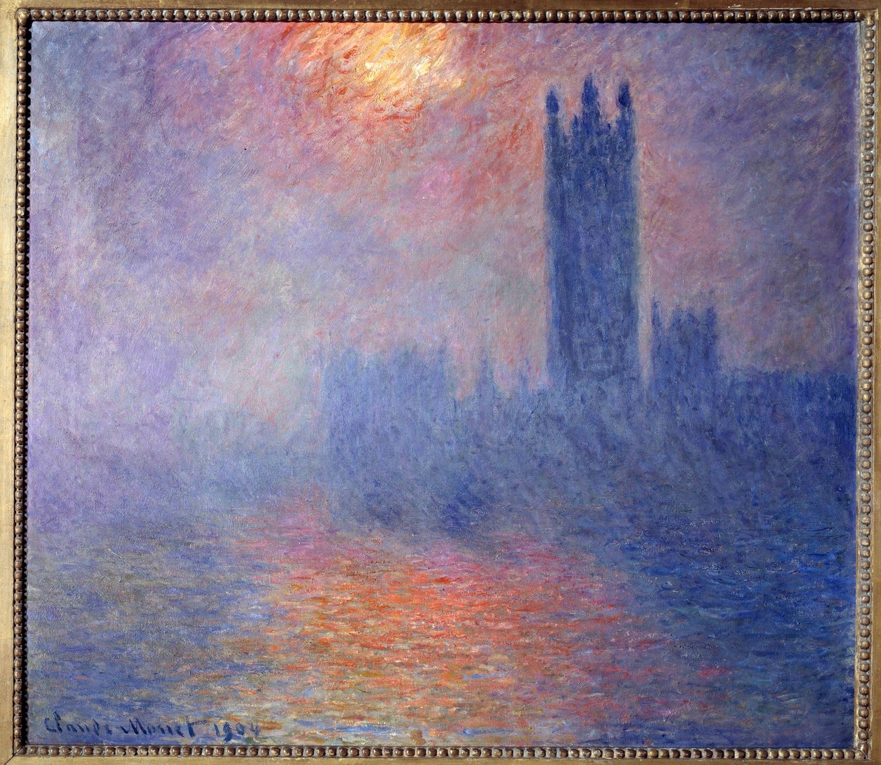 The Houses of Parliament, London, with the Sun Breaking Through the Fog
