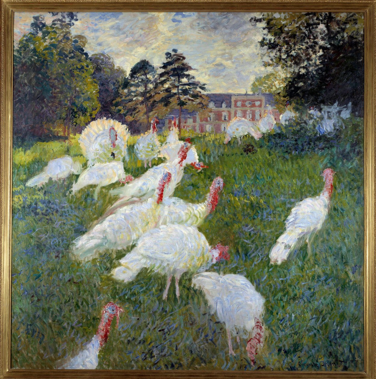 Turkeys (View of the castle of Rottembourg in Montgeron)