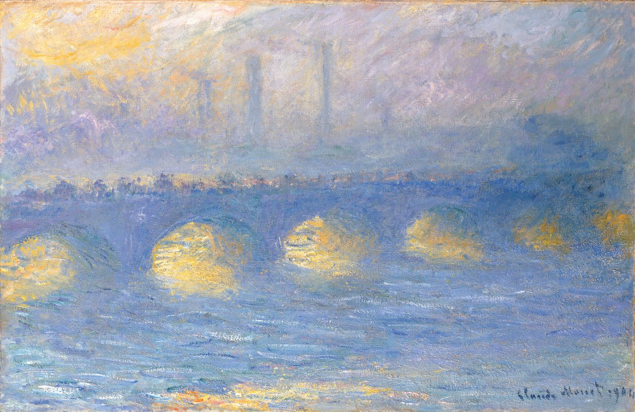 Waterloo Bridge, Overcast by Claude Monet: Fine art print