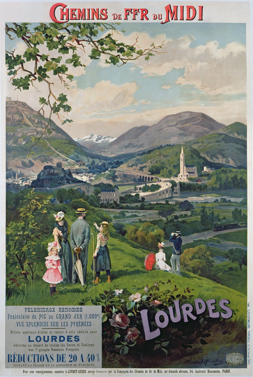 Poster Advertising Lourdes, France by Clement Quinton