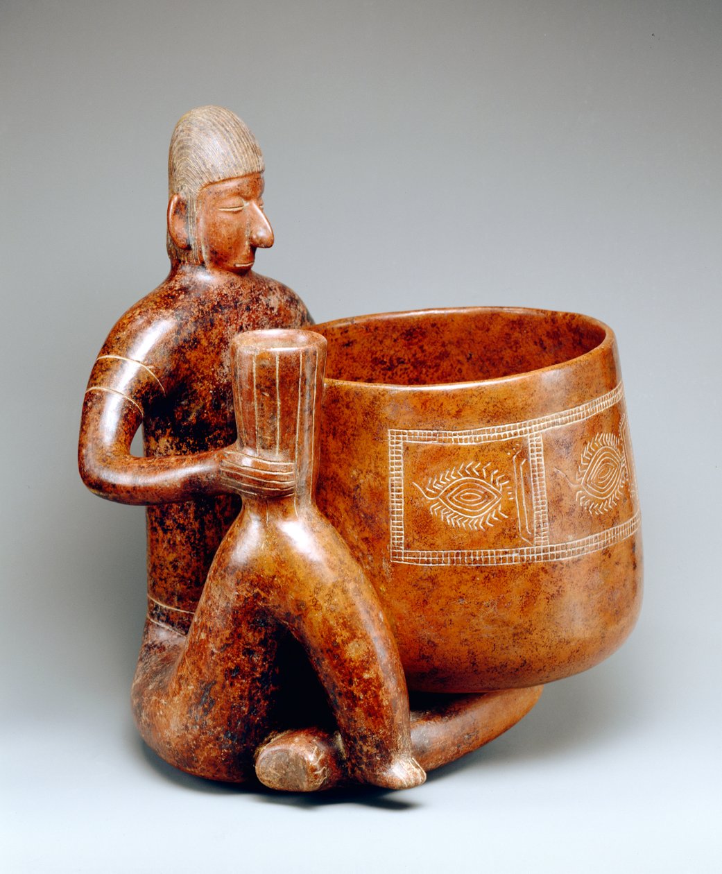 Seated Male by Colima Culture: Premium art reproduction