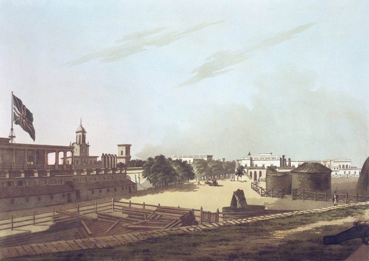 A View from the King's Barracks, Fort St. George, plate 16 from 'Twenty ...