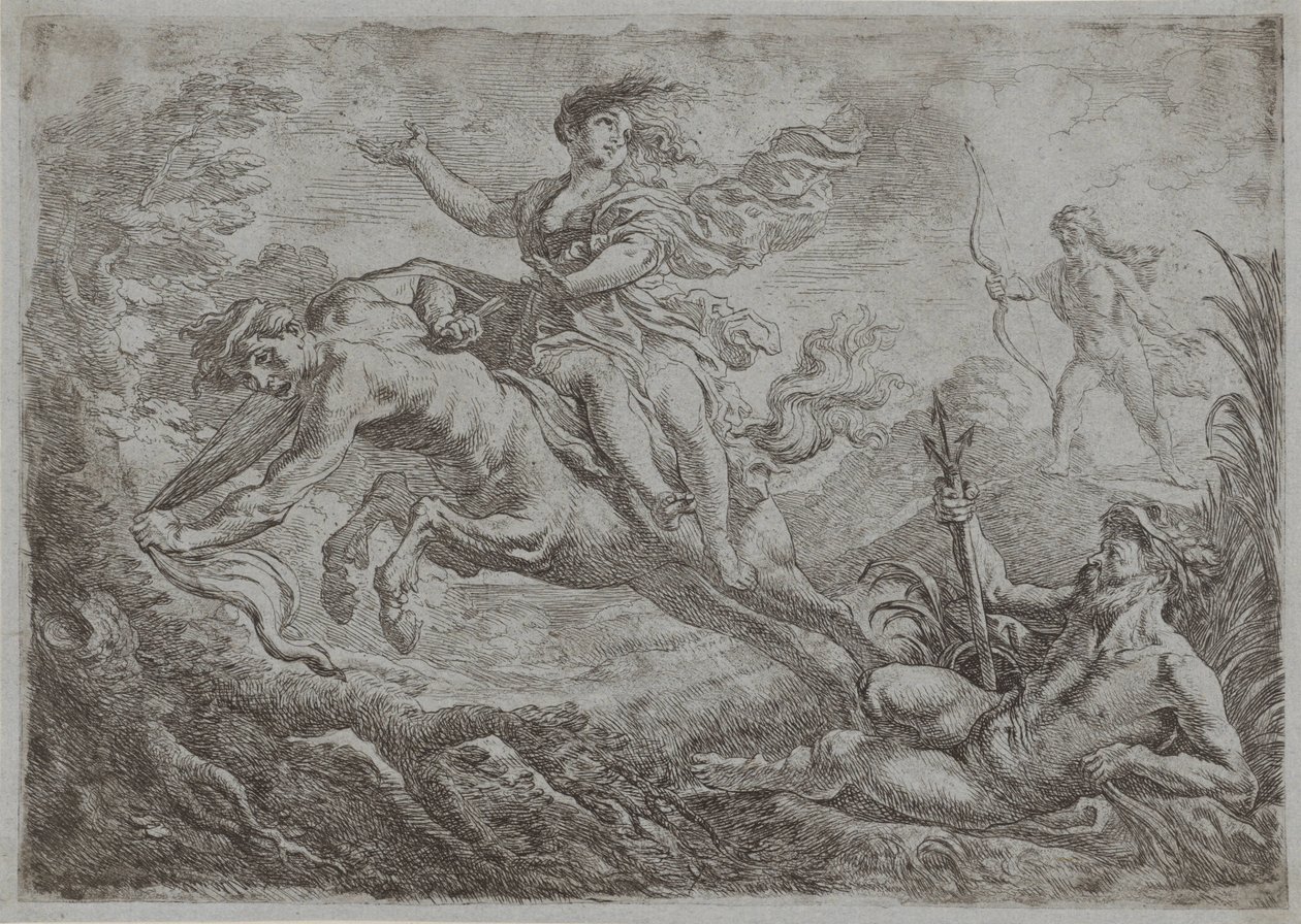 Nessus Struck by Hercules' Poisoned Arrow