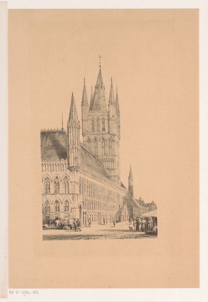Cloth Hall of Ypres by Cornelis Springer: Fine art print