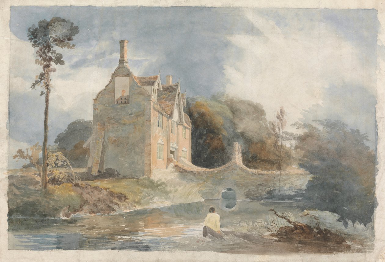 A Moated House by Cornelius Varley: Premium art reproduction