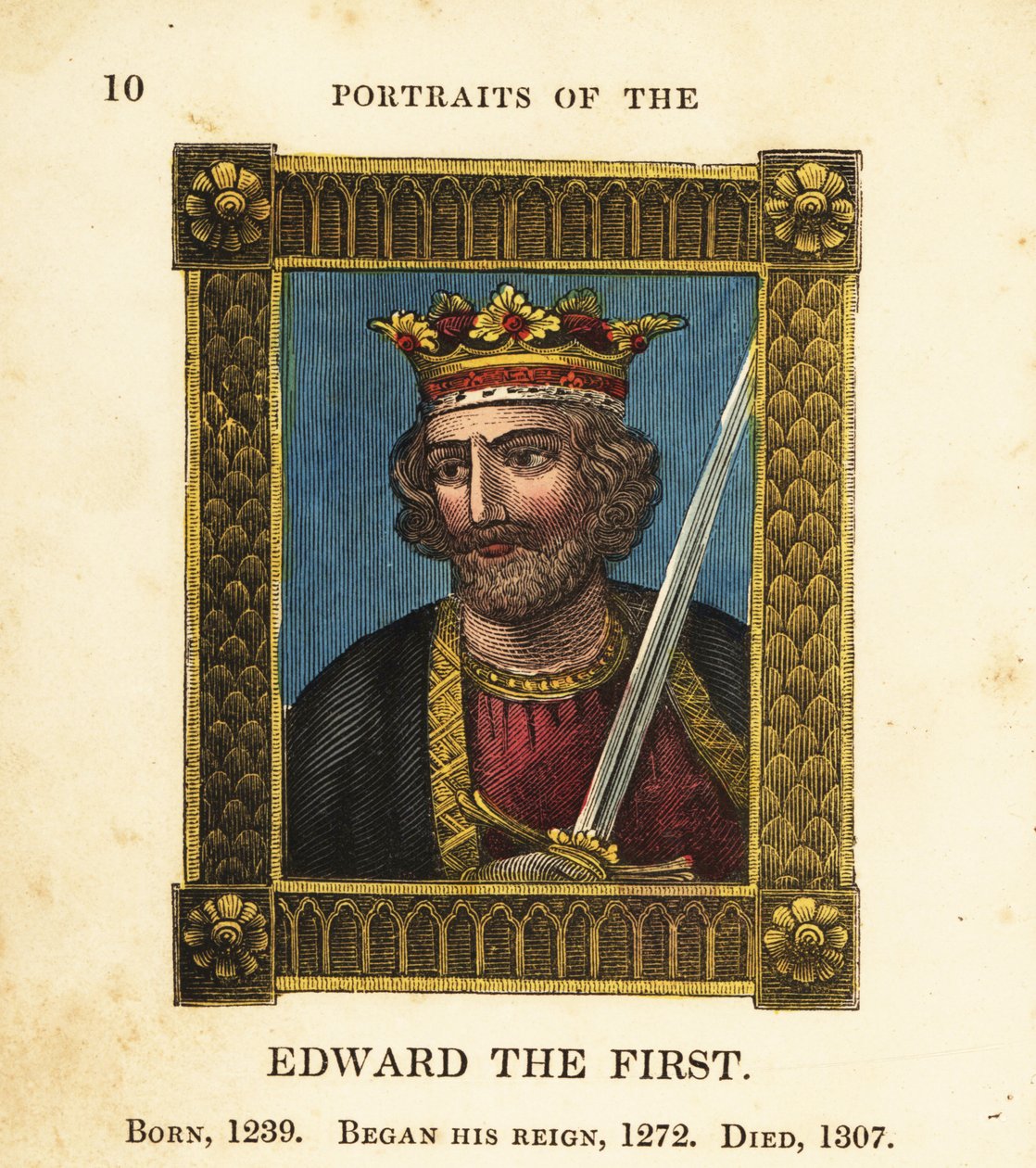 Portrait of King Edward I of England, born 1239, began reign 1272 and ...