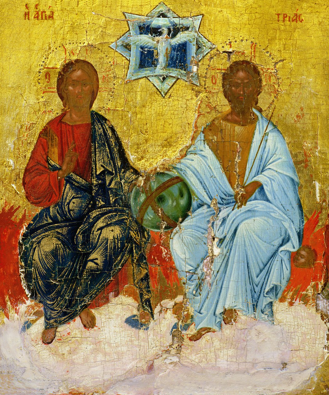 Icon of the Holy Trinity by Cretan School: Fine art print