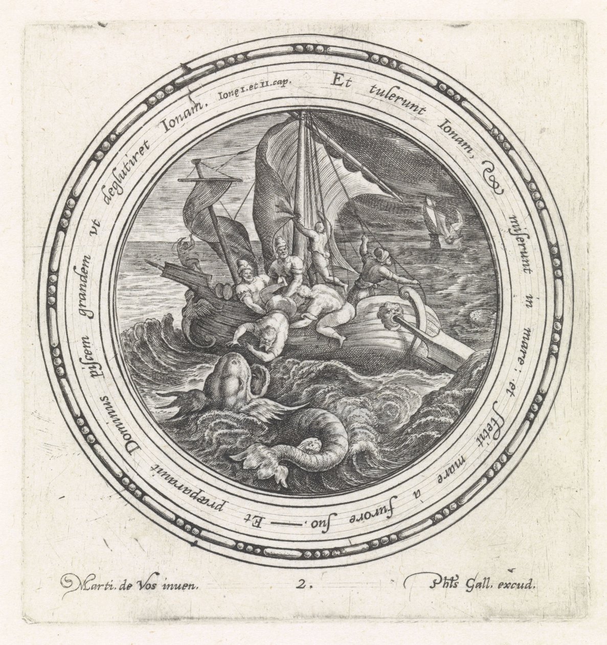 Jonah is thrown overboard by sailors (series title: History of Jonah)