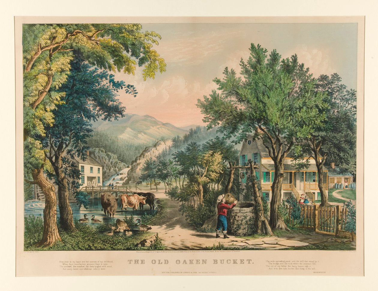 The Old Oaken Bucket by Currier and Ives: Fine art print