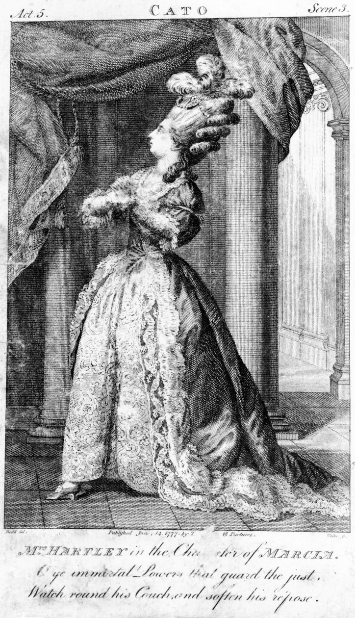 Mrs Hartley as Marcia in Addison's 'Cato', 1777