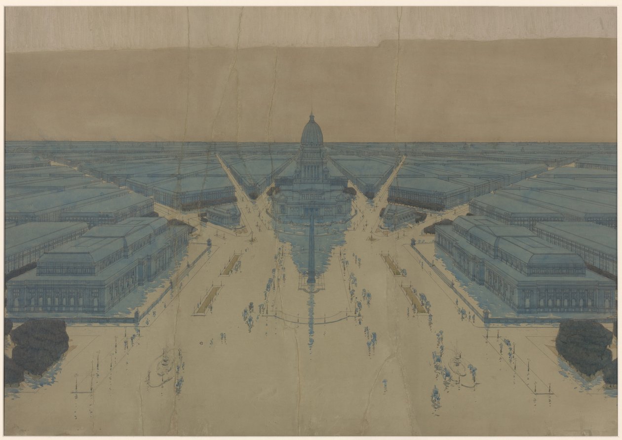 View of the Proposed Civic Center Plaza and Buildings, The 1909 Plan of ...