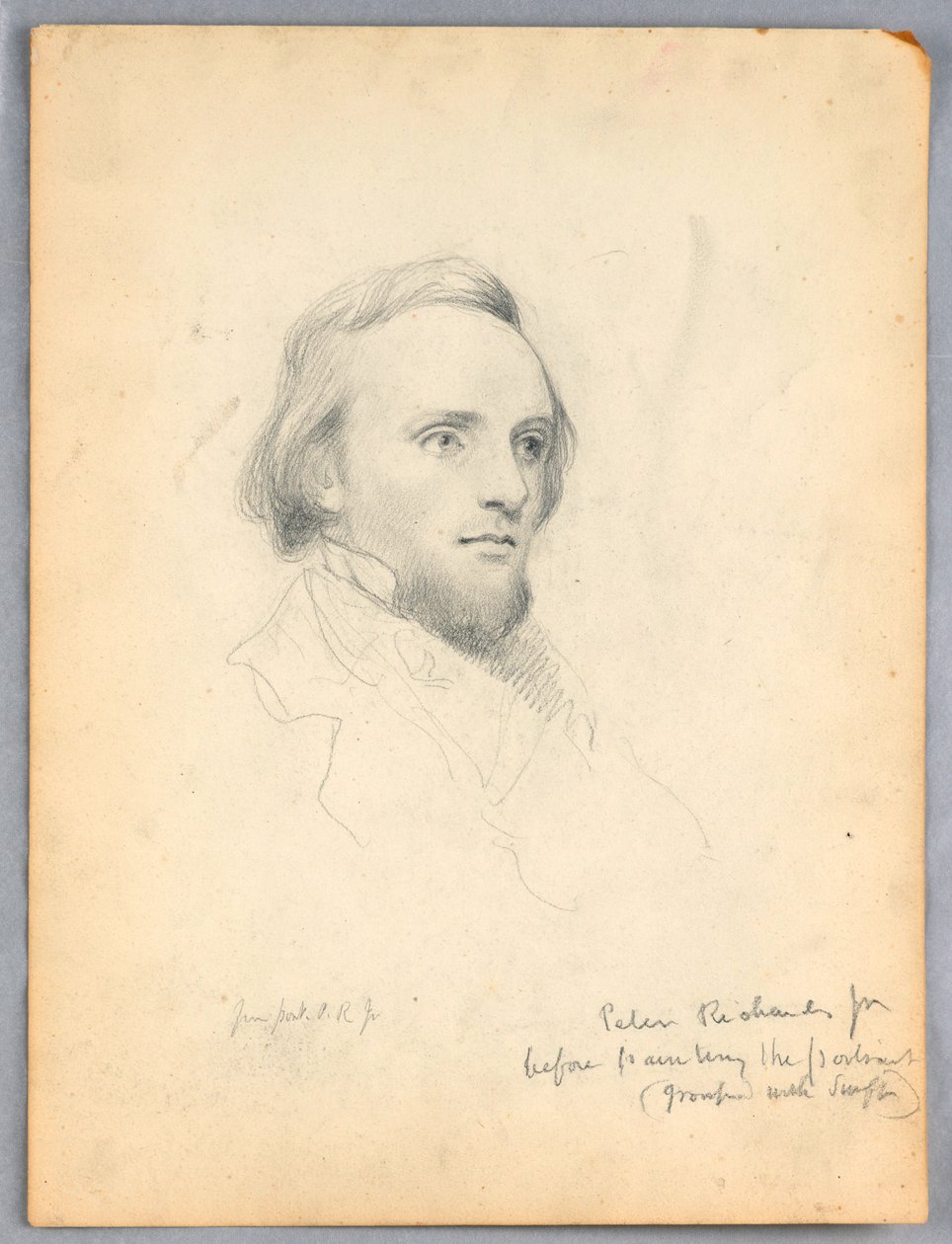 Sketch of Peter Richards' Head for his Portrait, 1849