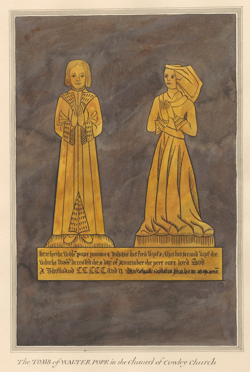 Brass Plate for Walter and Alice Pope and their son from Cowley Church