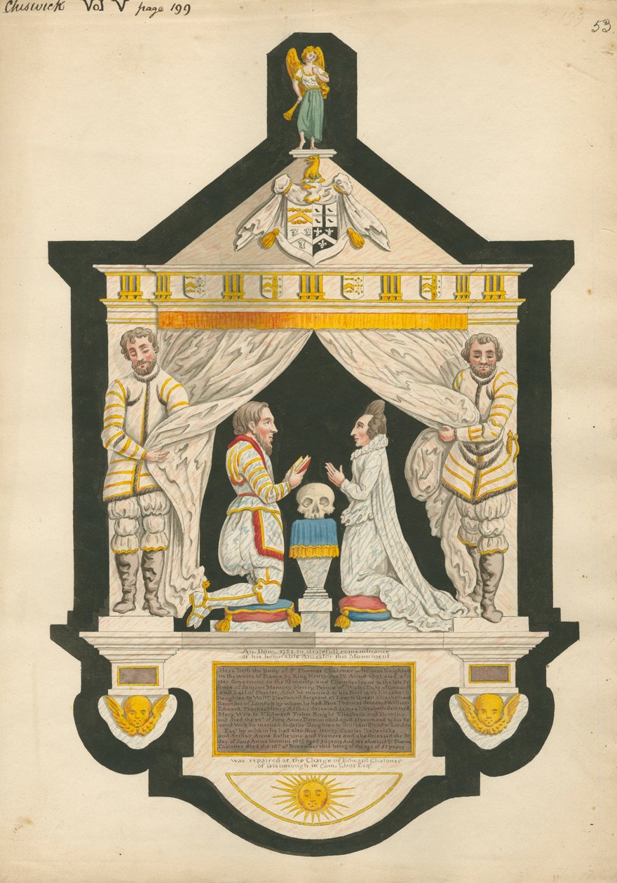 Memorial to Sir Thomas Chaloner by Daniel Lysons