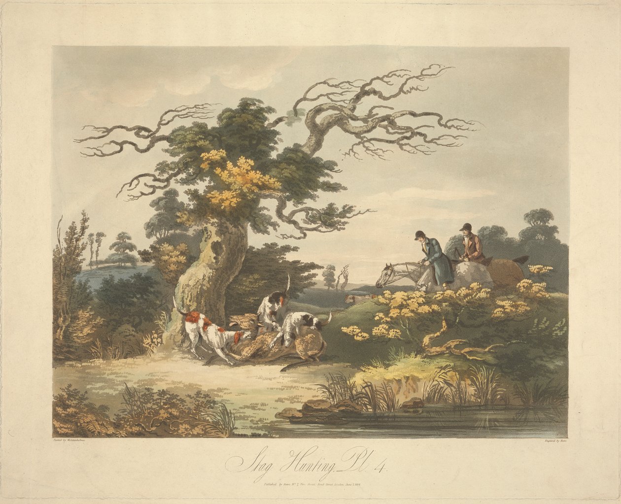 Set of Four: Stag Hunting by Daniel Thomas Egerton