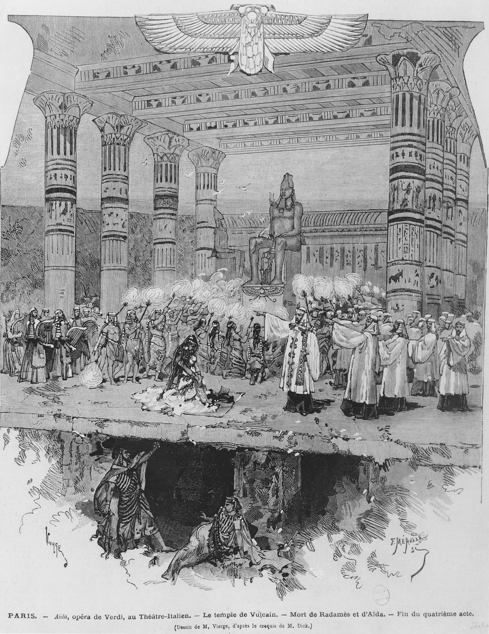 The Temple of Vulcan with the Death of Radames and Aida, Scene from Act ...
