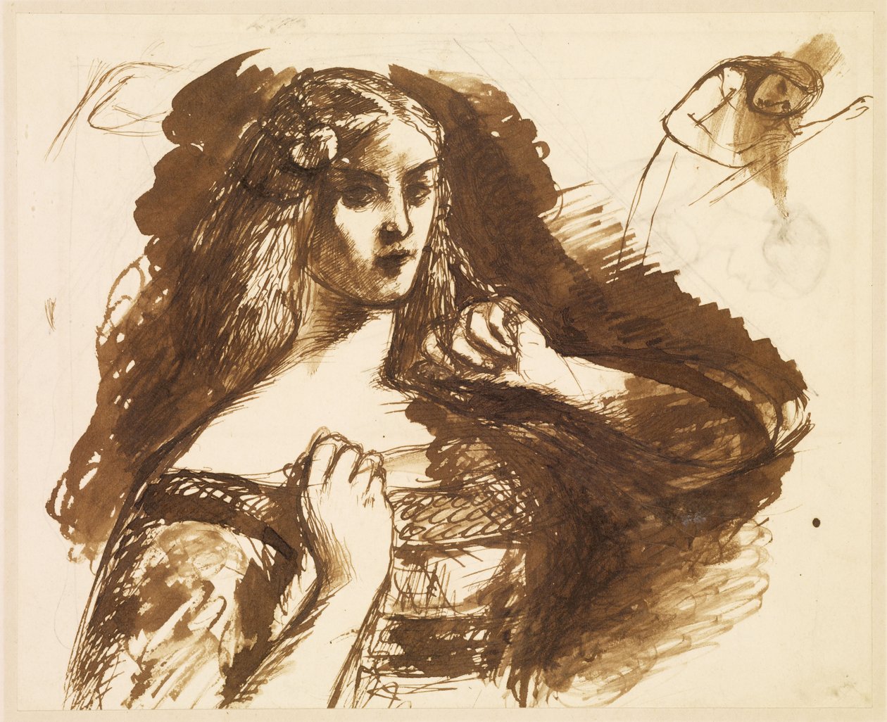 Half-length Sketch of a Young Woman