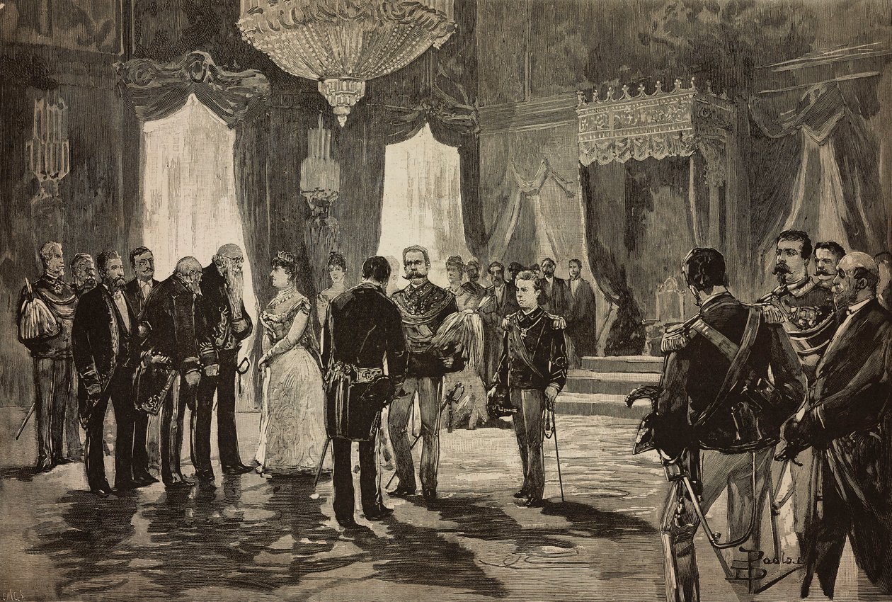 Prince of Naples at New Year's reception at Quirinal, Italy