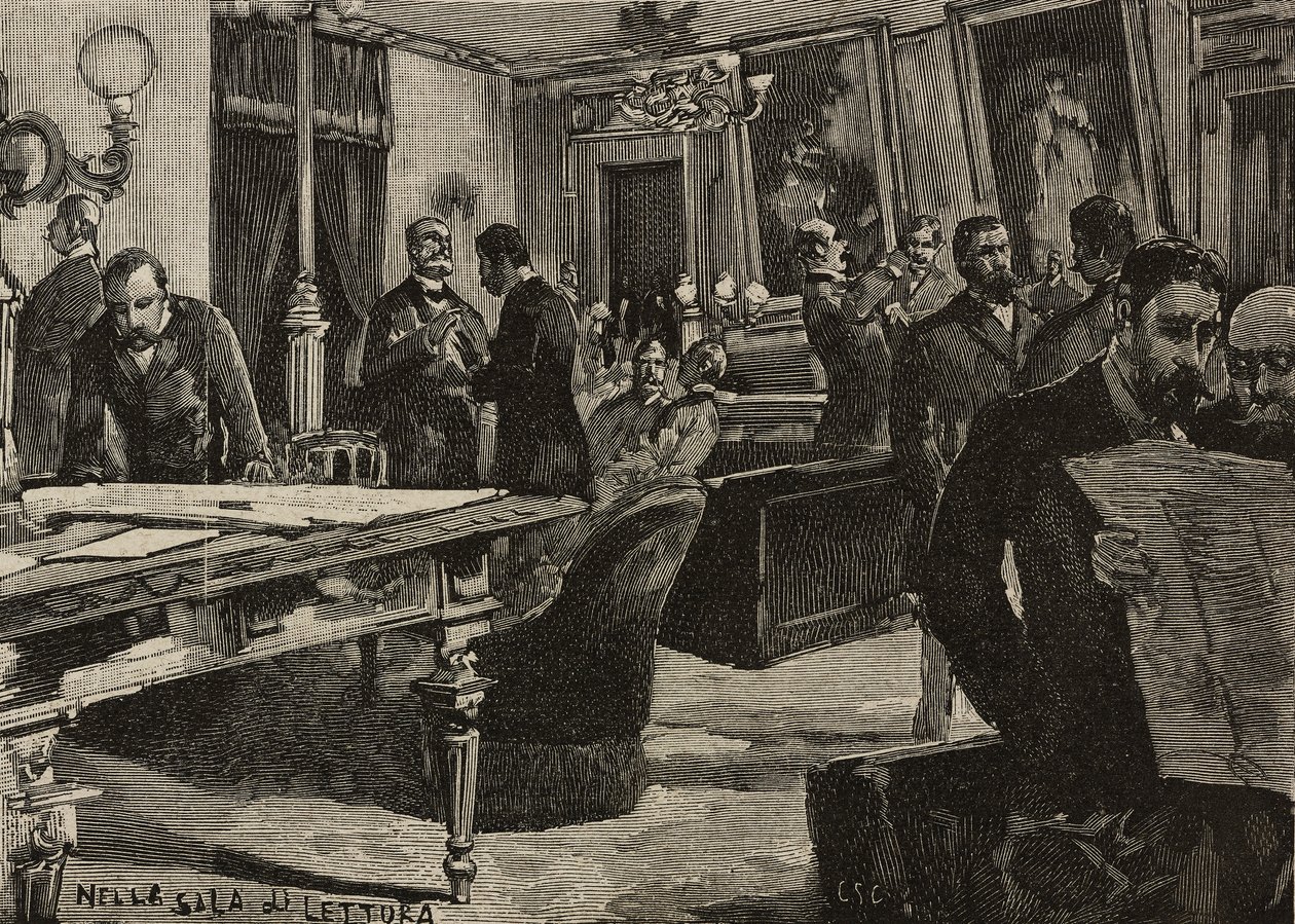 Reading room at Palazzo Montecitorio, Rome, Italy