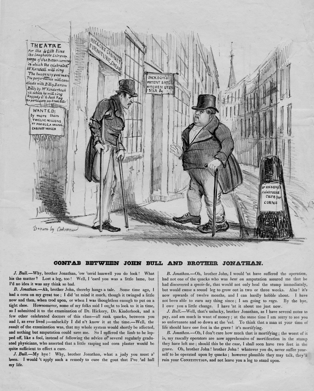 Confab between John Bull and Brother Jonathan, c.1836