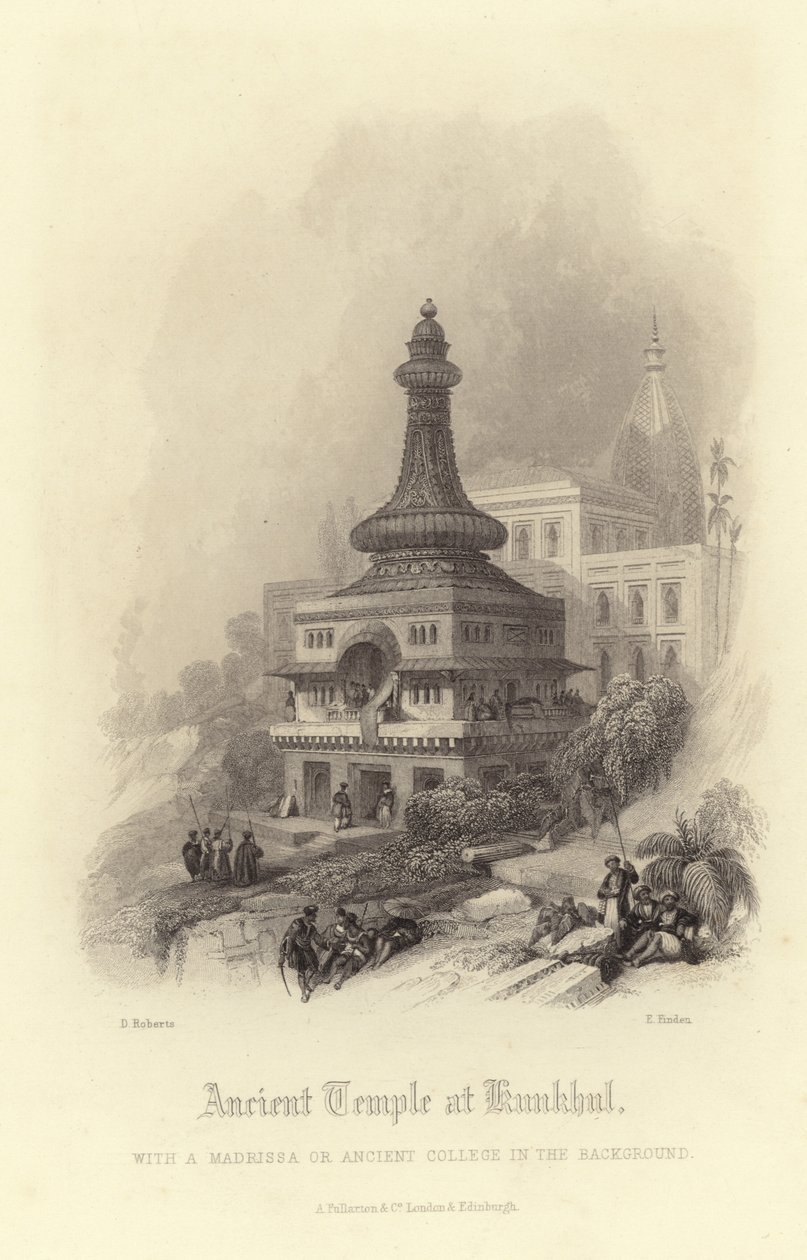 Ancient temple at Kunkhul by David Roberts: Fine art print
