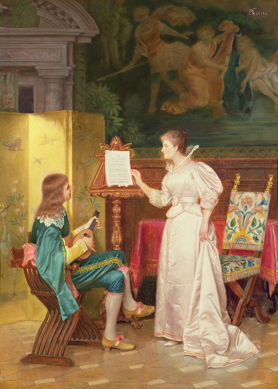 The Music Lesson or The Duet by David Sani: Fine art print