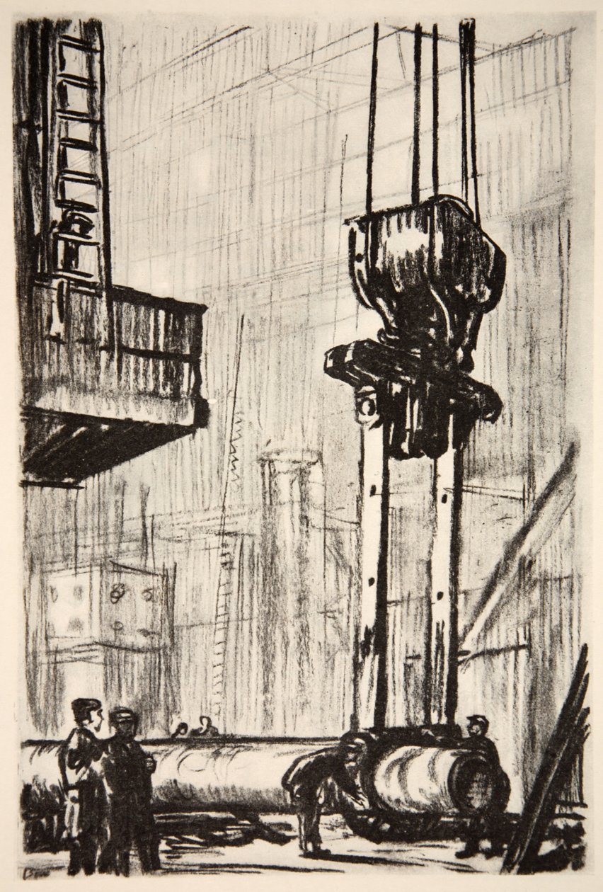 The Gun Pit: The Great Clutches of the Crane, Illustration from 'The ...