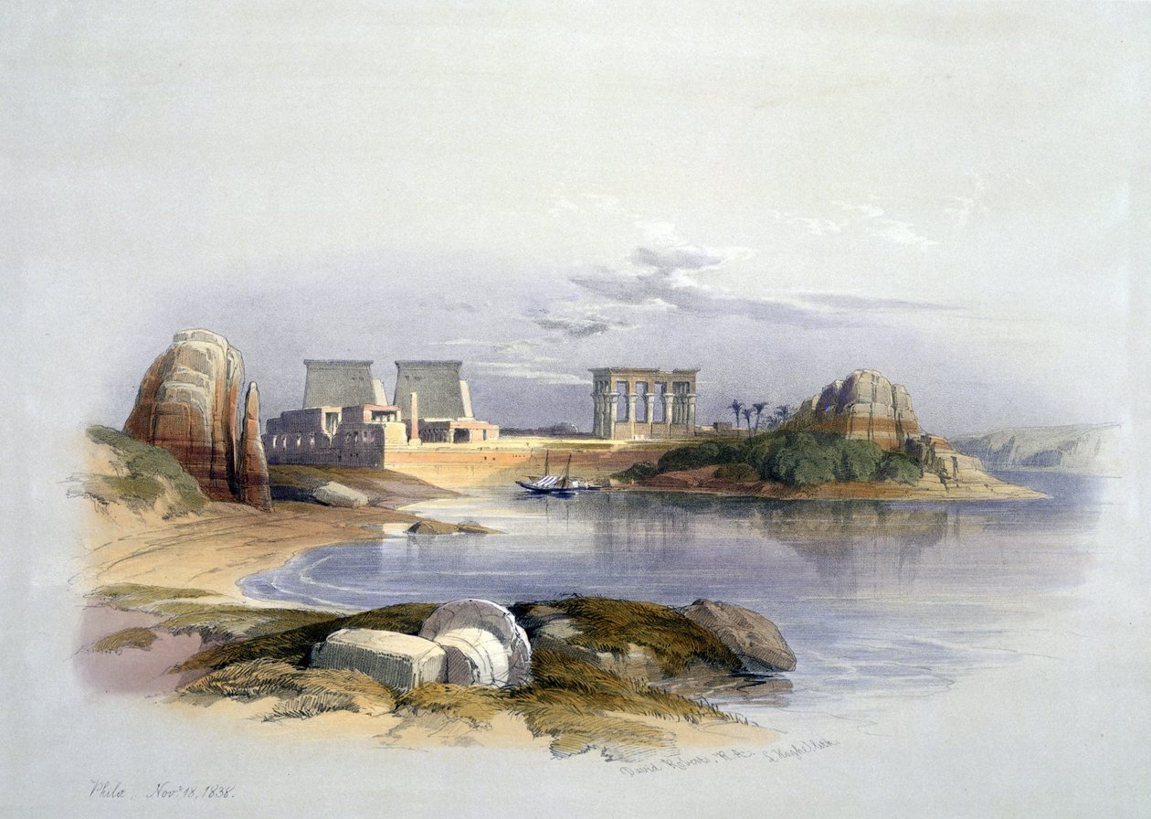 Island of Philae, Nubia by David Roberts: Fine art print