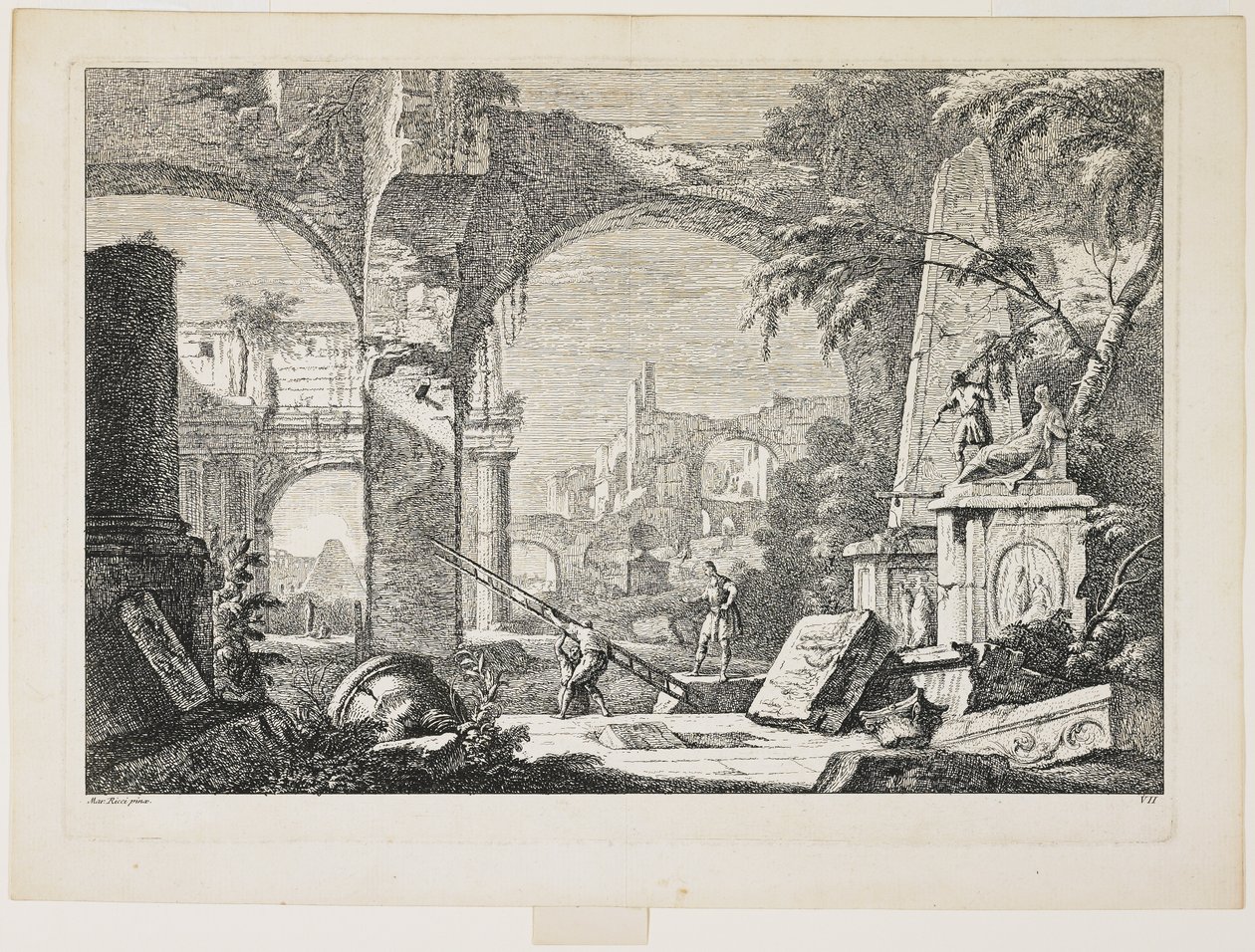 Imaginary View with Ancient Ruins by Davide Antonio Fossati