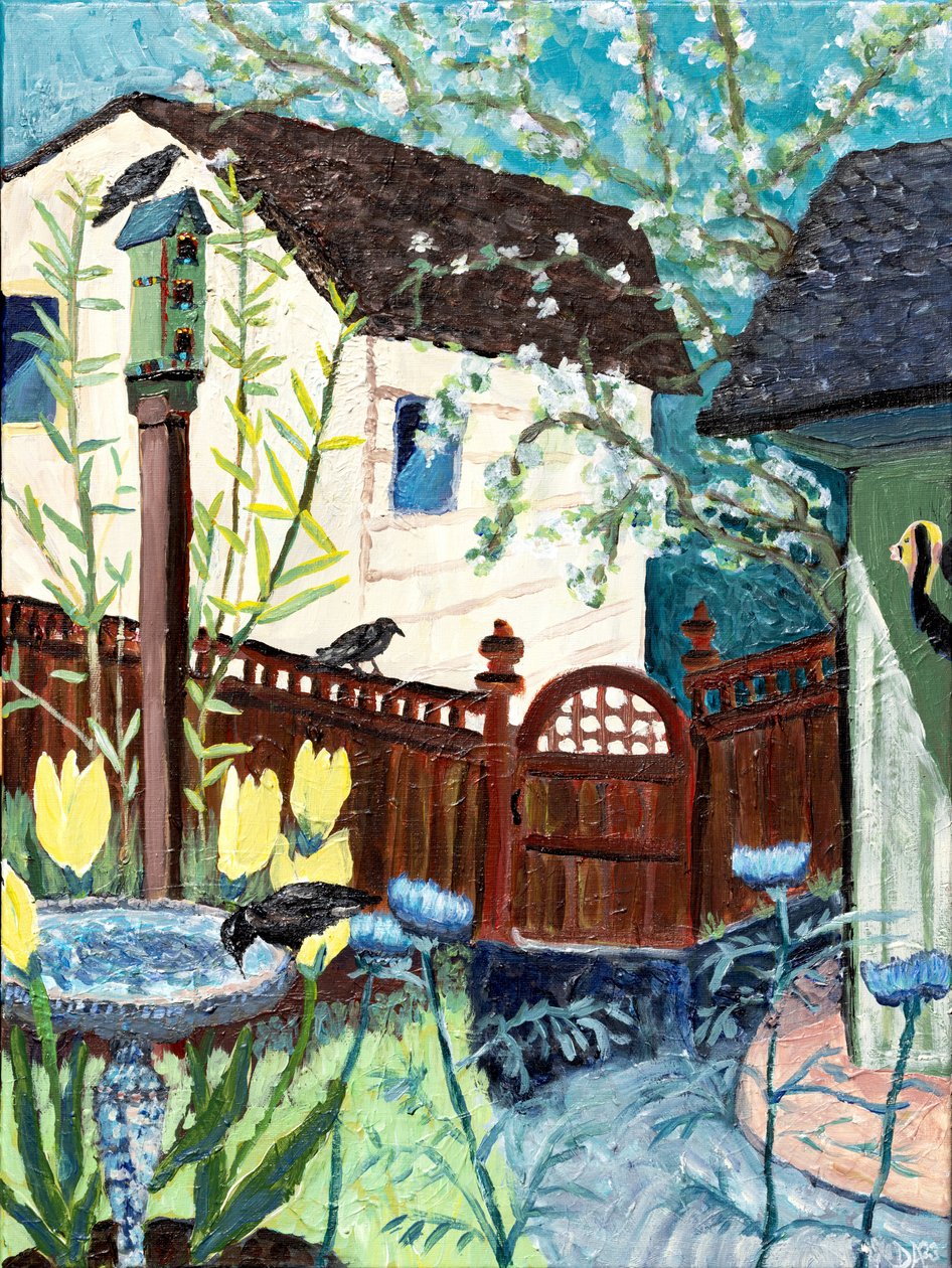 Backyard Crow, 2022 by Deborah Eve Alastra: Fine art print