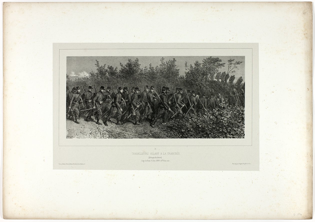 Sappers going to the trenches, from Souvenirs d’Italie: Expédition de Rome