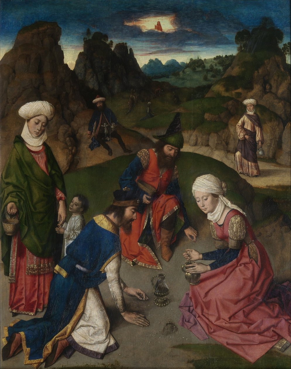 The Last Supper Altarpiece: The Gathering of Manna (right wing), 1464-1468