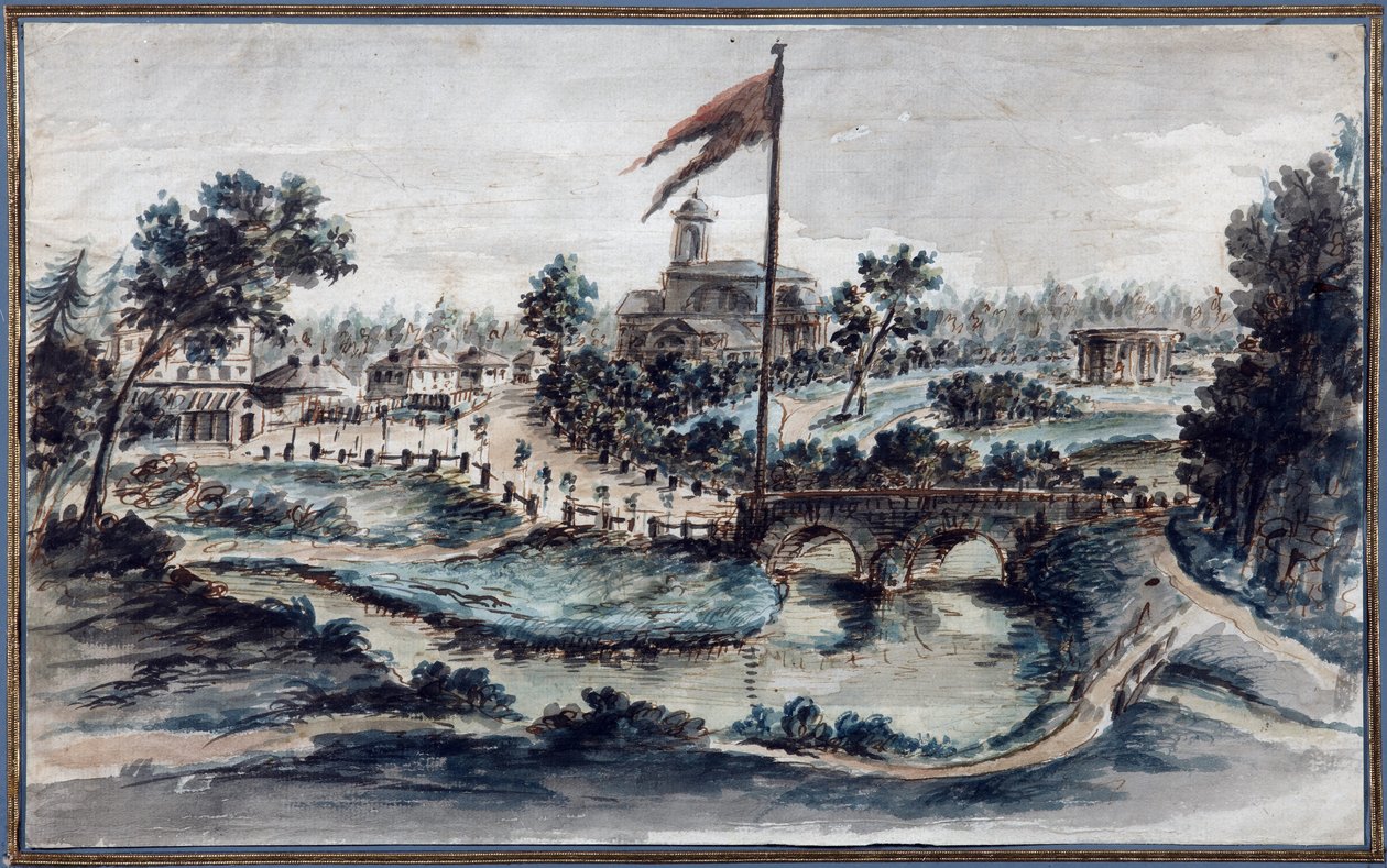 View of the Pavlovsk Park with the Hospital of St Mary Magdalene