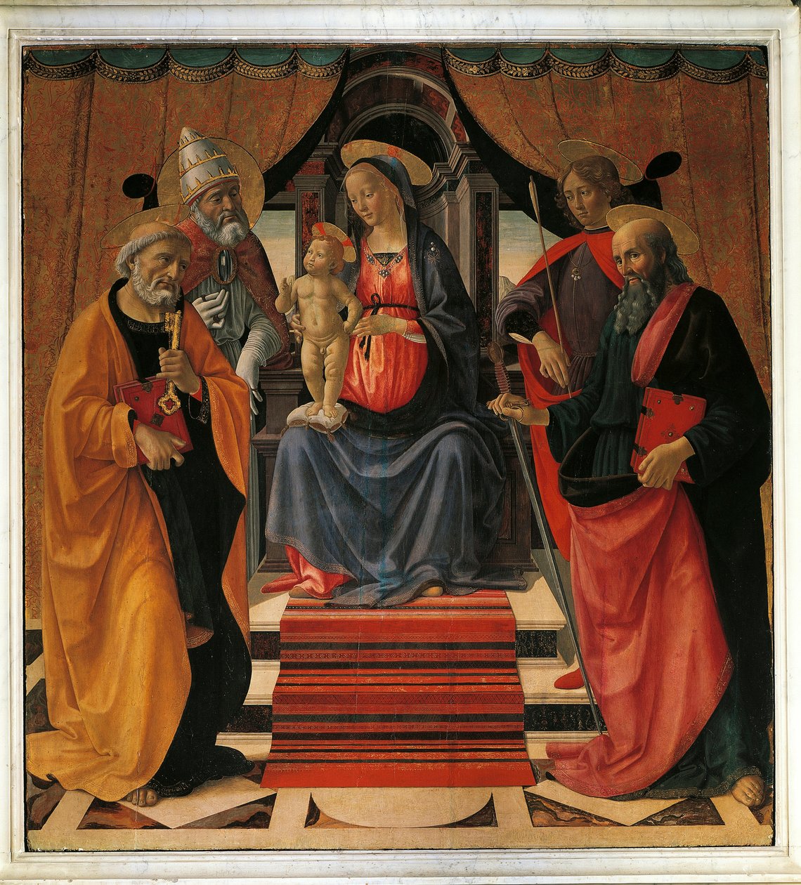 Holy Conversation. The Virgin Mary and Jesus Christ Surrounded by St ...