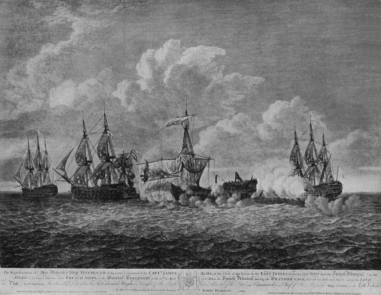 Battle of Providien, c1786 by Dominic Serres: Fine art print