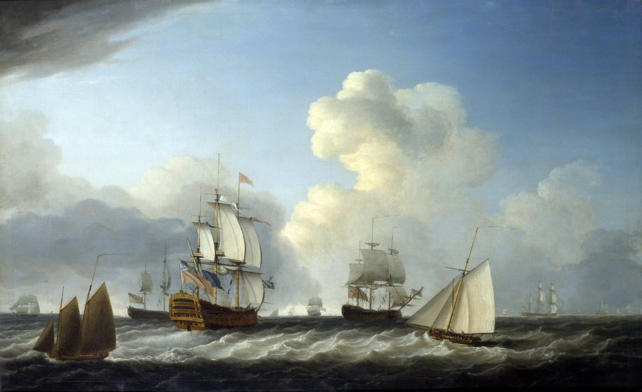 The British Royal Navy's second-class ship, 98 cannons, 'Saint George ...