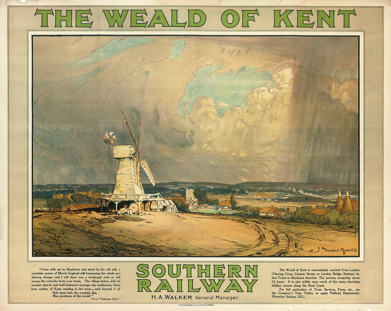 'The Weald of Kent', a Southern Railway advertising poster, c.1925