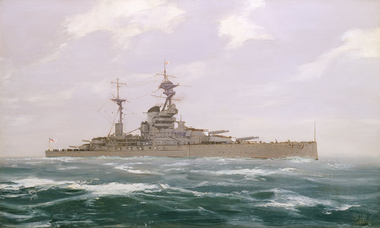 HMS Resolution, 1923 by Duff Tollemache: Fine art print