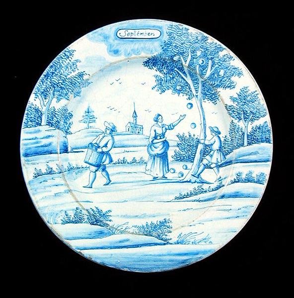 Delftware Plate Depicting the Month of September