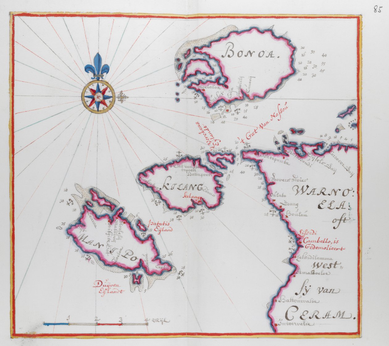 Map showing part of the Island of Ceram (Seram) and Bonoa (Pulau Boano ...