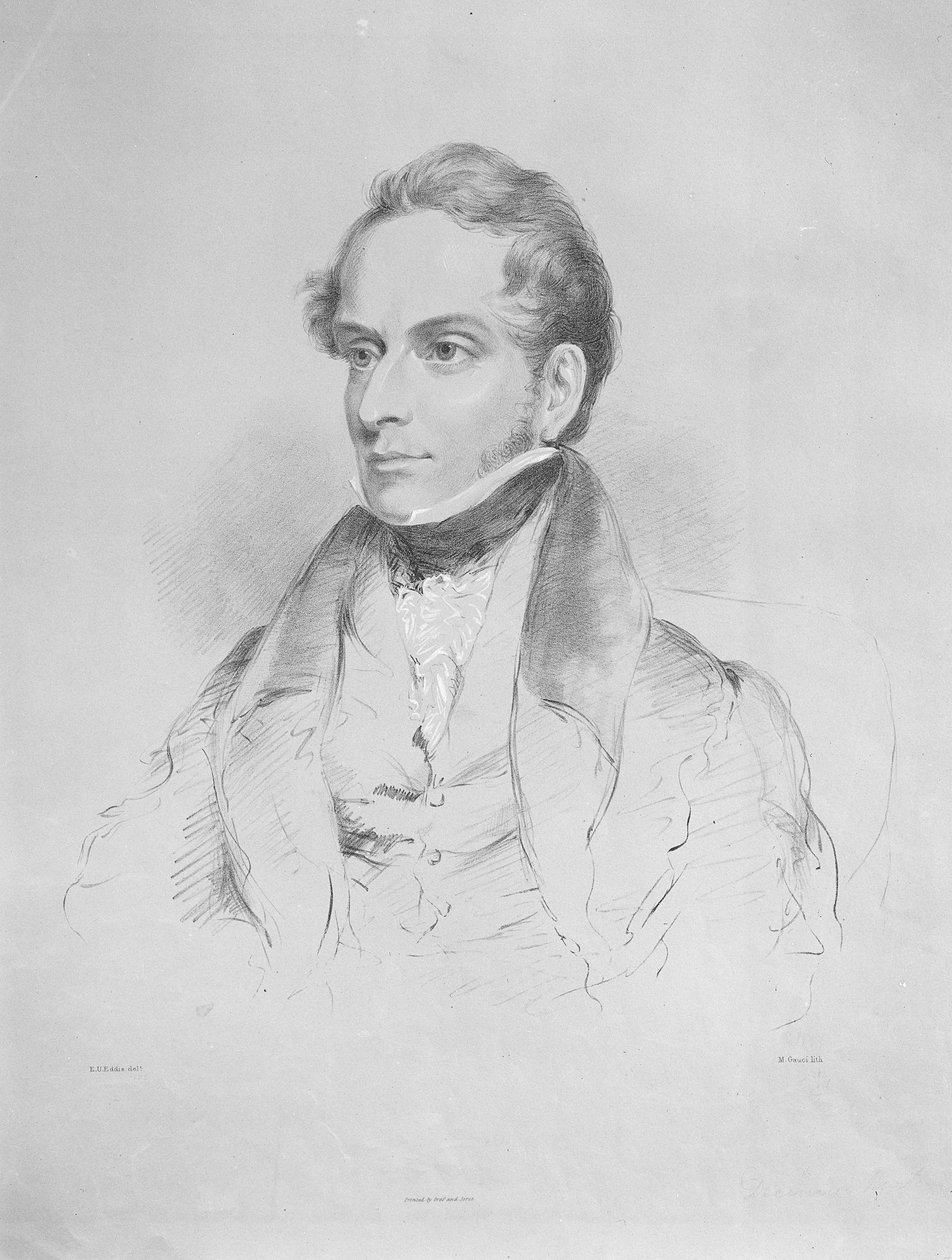 Decimus Burton, lithograph by Maxim Gauci