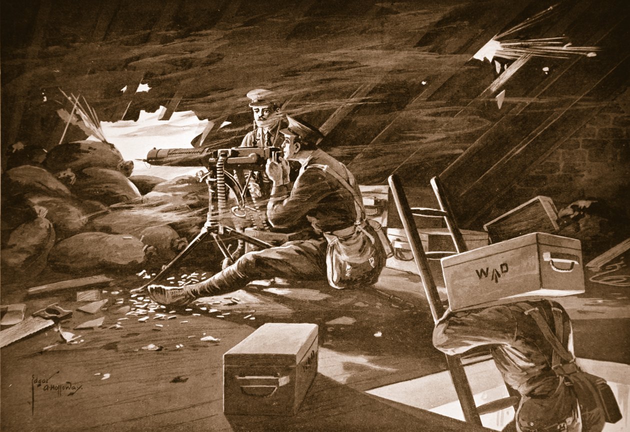 Corporal Windell breaking-up the enemy's attack by the fire of his ...