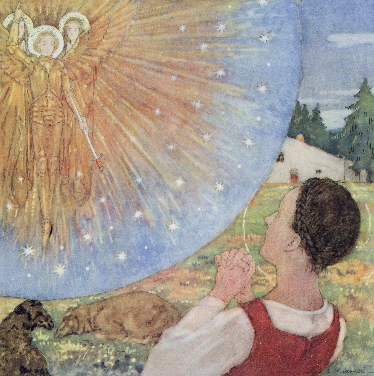 Joan of Arc hears the voices, illustration from 'Sainte Jeanne d'Arc ...