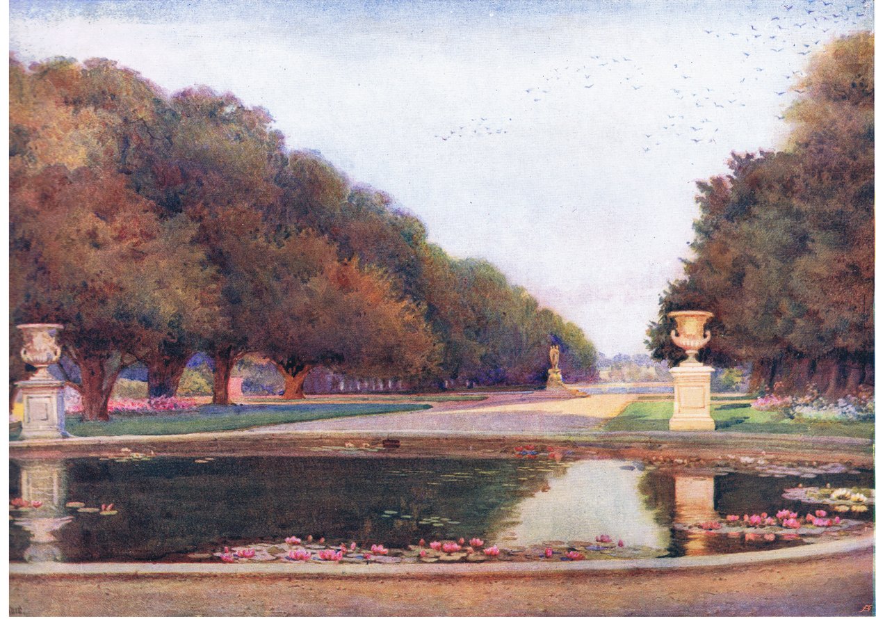 The Long Water, Hampton Court, from The Gardens of England: In the ...