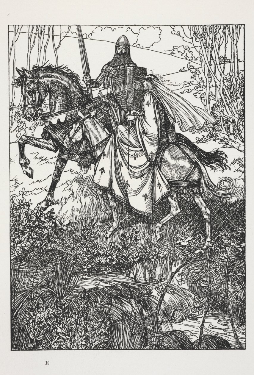 Sir Launcelot and Queen Guinevere, illustration from 'A Dream of Fair ...