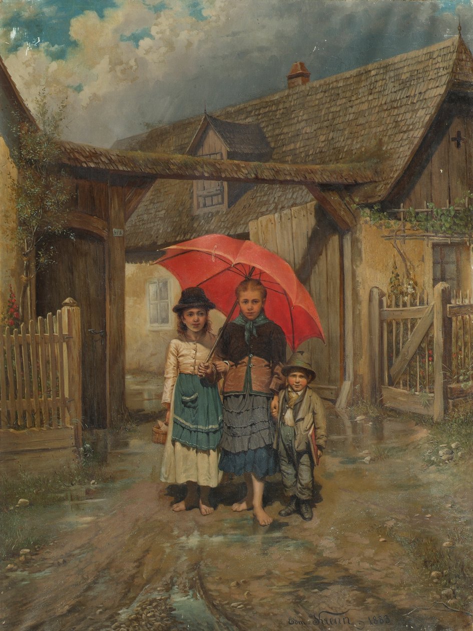 To School by Edmund Krenn: Highest-quality art reproduction