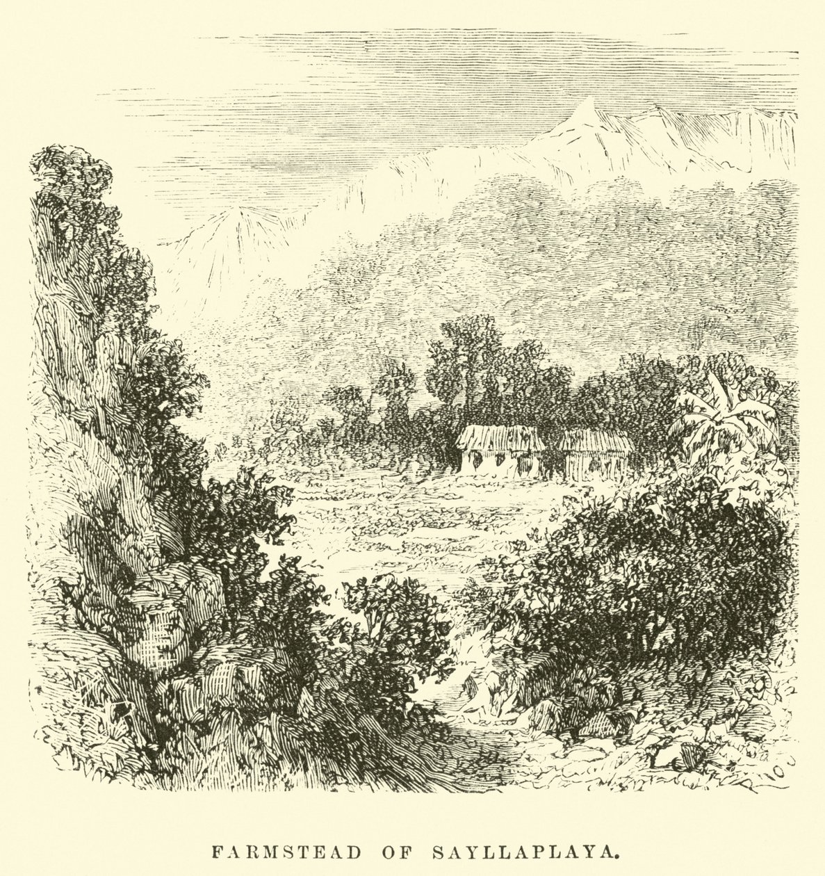 Farmstead of Sayllaplaya by Edouard Riou: Fine art print