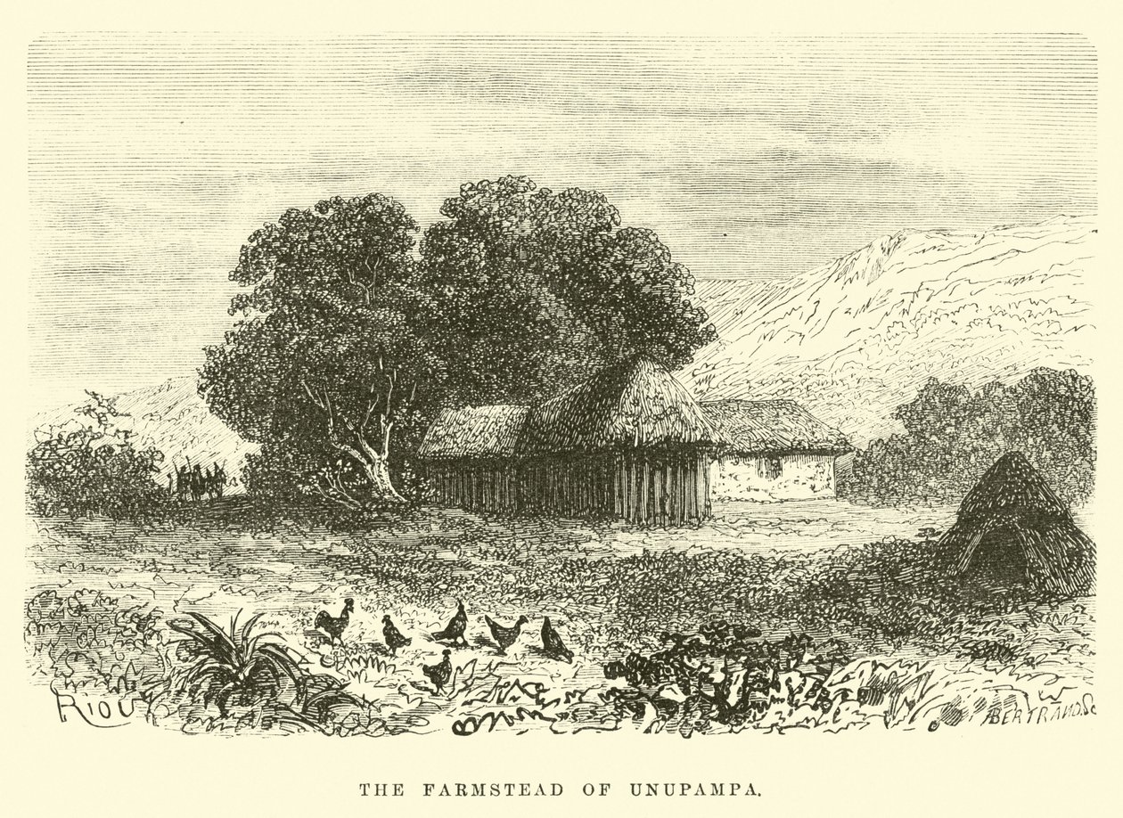 The Farmstead of Unupampa by Edouard Riou: Fine art print