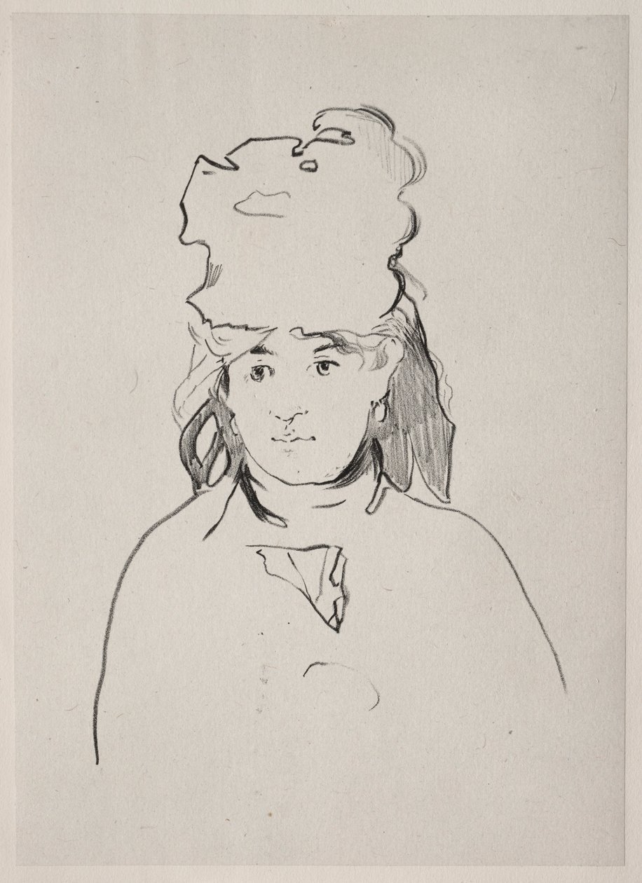 Berthe Morisot, 1872. by Édouard Manet: Fine art print