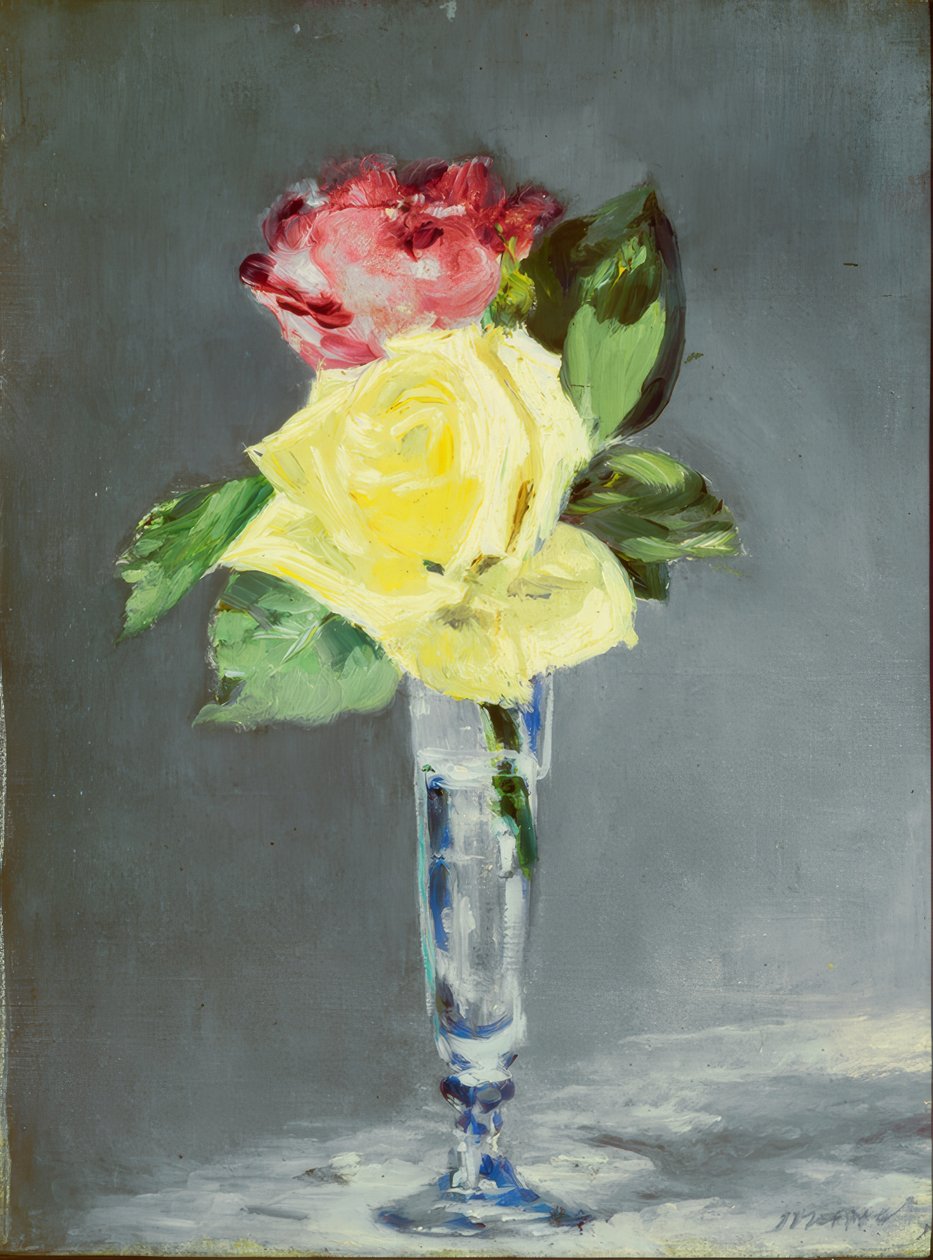 Roses in a Champagne Glass by Édouard Manet